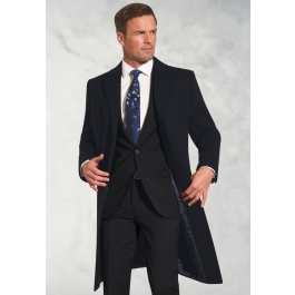Bond Navy Wool Cashmere Topcoat